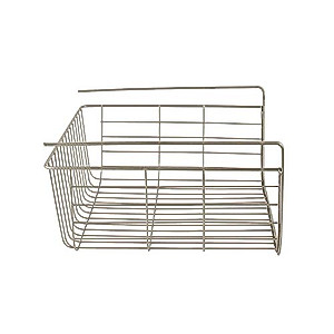 Spectrum Diversified Ashley Small Storage Shelf, Kitchen Cabinet & Pantry Organization & Storage, Bathroom Cabinet Basket, Satin Nickel PC