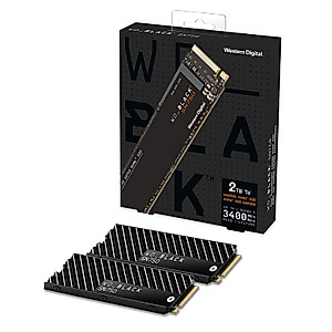 Western Digital WD Black SN750 NVMe PCIE M.2 2280 GEN3 4TB (2TB x 2) PCI-Express Internal Gaming SSD with Heatsink 3D NAND, 3,400 MB/s - WDS200T3XHC