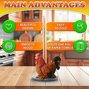 Country Red Rooster Paper Towel Holder by Alpenkok