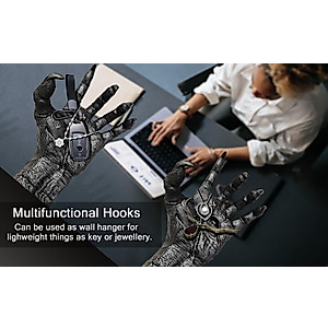 MBVBN Witch's Demon Hand Wall Hanging Statues,Gothic Halloween Decorations,Resin Retro Wall Art Mounted Hang Decoration for Living Room, Entrance Hall, Room or Outdoor Key Jewelry Holder (black)