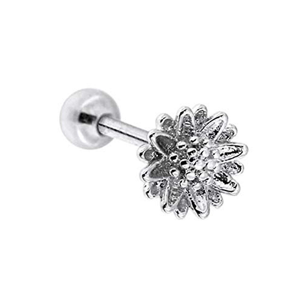 316L Surgical Steel Ear Cartilage Helix Tragus Stud Ring Flower Jewelry 16G