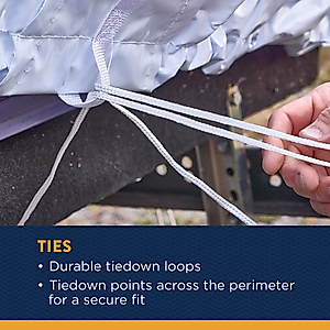 Transhield Universal Marine Boat Cover | Waterproof, Heavy Duty | Straps & Vents Included (25 ft - 27 ft)