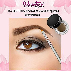 Eyebrow Brush Kit Thin Angled - Eye Brow Concealer Contour Brush to Shape and Conceal Eyes Duo Spoolie Brushes Firm Bristles Definer for Filling Pomade Gel | Defining Arches Winged Eyeliner Stencil