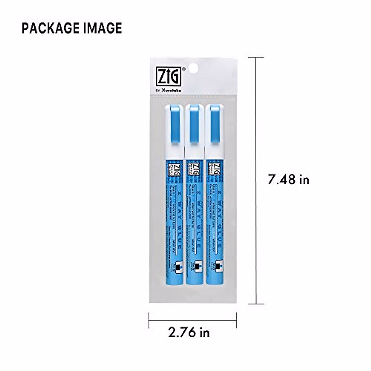 Kuretake Zig 2 Way Glue, 2mm Fine Tip 3 pcs Set, AP-Certified, Adhesive for Kids, Artists, Crafters, Family, Perfect for Scrapbooking, Craft, Card Making, Foil Calligraphy, Made in Japan