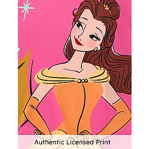 Disney Princess Dresses for Girls Belle Dress A Line Character Print Toddler Dress Toddler Girl Ruffle Long-Sleeve Fall Dress, Pink Dress 5-6 Years