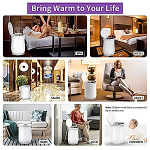 Electric Towel Warmer Bucket, Flip-lid Towel Warmers for Bathroom, Spa, Home, Extra Large (20 Liter) Blanket Warmer, Holds Two 70"X40" Towels, Robes, Blankets, PJs, 60mins Auto Shut Off [White]