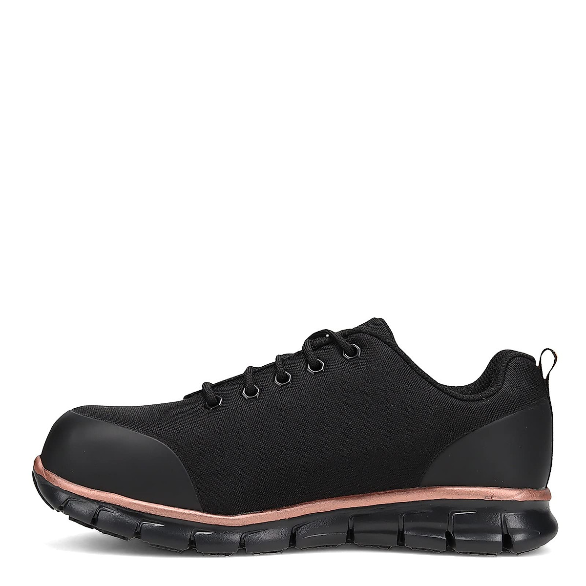 Skechers Women's Lace up Athletic Safety Toe Industrial Shoe, Black/Gold, 8