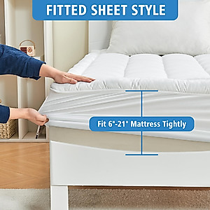 GOONIK Twin XL Mattress Pad Cover for College Dorm Room Essentials, Back to School Pillow Top Cooling Mattress Topper for Twin Extra Long Bed with 6-21 inches Deep Pocket, 39x80 Inches, White