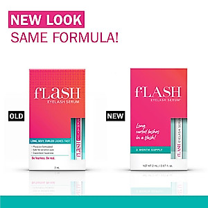 fLASH Eyelash Serum, Serum for Long, Curled Lashes - Enhances and Strengthens Your Natural Lashes - Safe and Effective Formula, 3-Month Supply