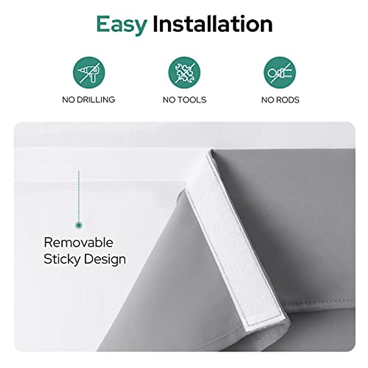 HOMEIDEAS French Blackout Door Window Curtains, Privacy Front Door Curtains for Glass Door, Thermal Insulated Tie Up Shades Window Covering, Light Grey, 26 X 40, 1 Panel