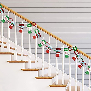 Big Dot of Happiness Merry Little Christmas Tree - 90 Chain Links and 30 Paper Tassels Decoration Kit - Red Truck and Car Christmas Party Paper Chains Garland - 21 feet