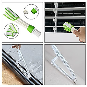 8 Pcs Hand-held Groove Gap Cleaning Tools - Door Window Track Crevice Cleaning Brushes Blind Cleaner Duster, Window Magic Cleaning Brush for Shower Door, Car Vents, Air Conditioner, Keyboard, Shutter