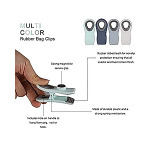 Gourmet Kitchen 10 Piece Bag Clips with Magnet, Food Clips, Chip Clips, Bag Clips for Food Storage with Air Tight Seal Grip, Snack Bags and Food Bags, Air Tight Gray Ombre