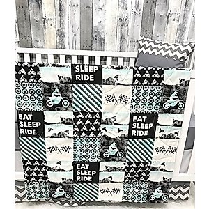 Baby Nursery/Toddler Crib Set, Motorcycle, Dirt Bikes, Motorcycles, Chevron, Nursery Room, Babylooms