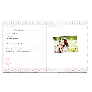 Pearhead First 5 Years Chevron Baby Memory Book With Clean-Touch Baby Safe Ink Pad To Make Baby's Hand Or Footprint Included, Newborn Milestone And Pregnancy Journal, Pink