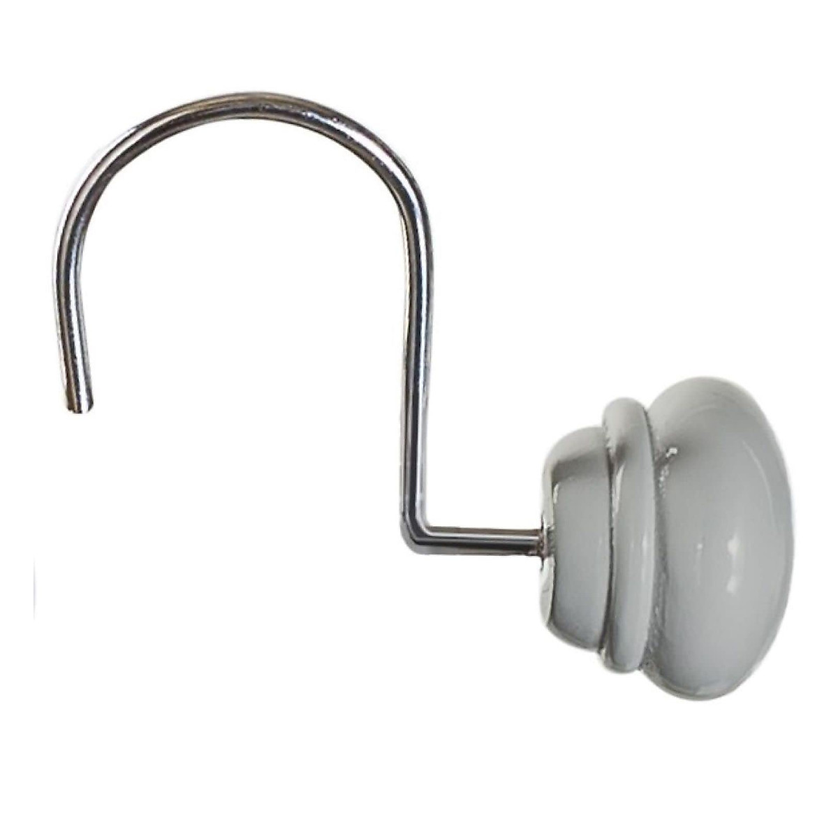 Creative Scents Grey Shower Curtain Hooks Decorative - Set of 12 Gray Shower Curtain Rings for Bathroom Shower Rod - Decorative Shower Hooks for Shower Curtain for Bathroom Decor