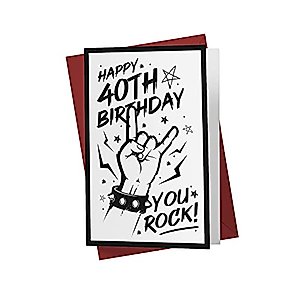 40th Birthday Card for Him Her - 40th Anniversary Card for Dad Mom - 40 Years Old Birthday Card for Brother Sister Friend - Happy 40th Birthday Card for Men Women | Karto – You Rock