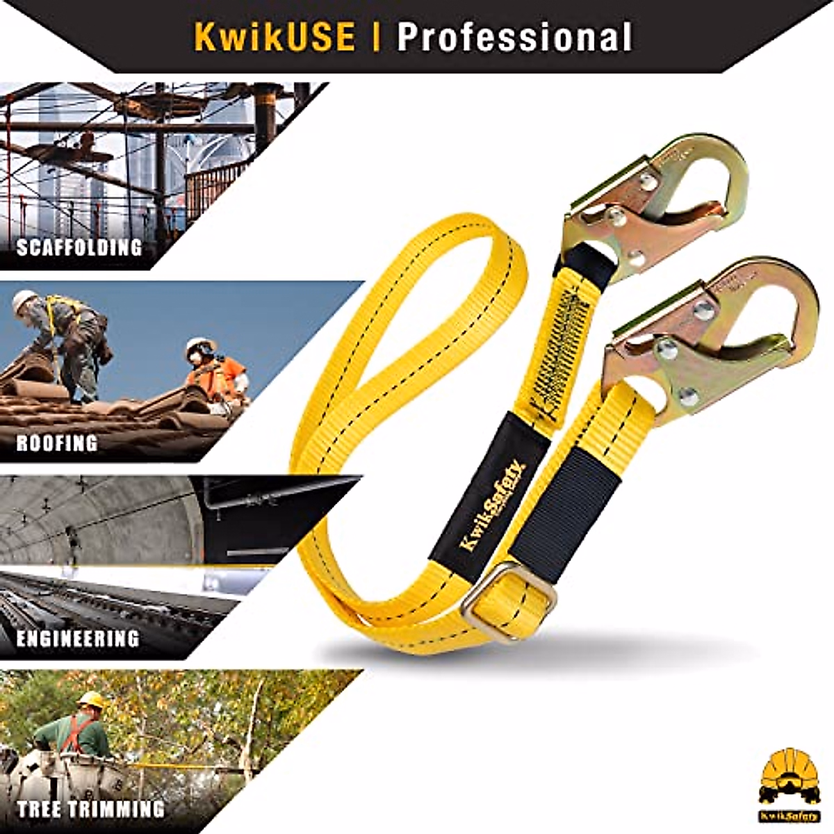 KwikSafety - Charlotte, NC - COPPERHEAD Safety Lanyard [ADJUSTABLE 4' to 6'] Single Leg No Shock Absorber ANSI OSHA Positioning