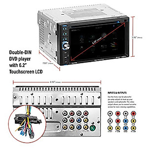 BOSS Audio Systems BV9358B Car Audio Stereo System – 6.2 Inch Double Din, Touchscreen, Bluetooth Audio and Calling Head Unit, Aux-in, USB, SD, CD Player, AM FM Radio Receiver, Hook Up to Amplifier