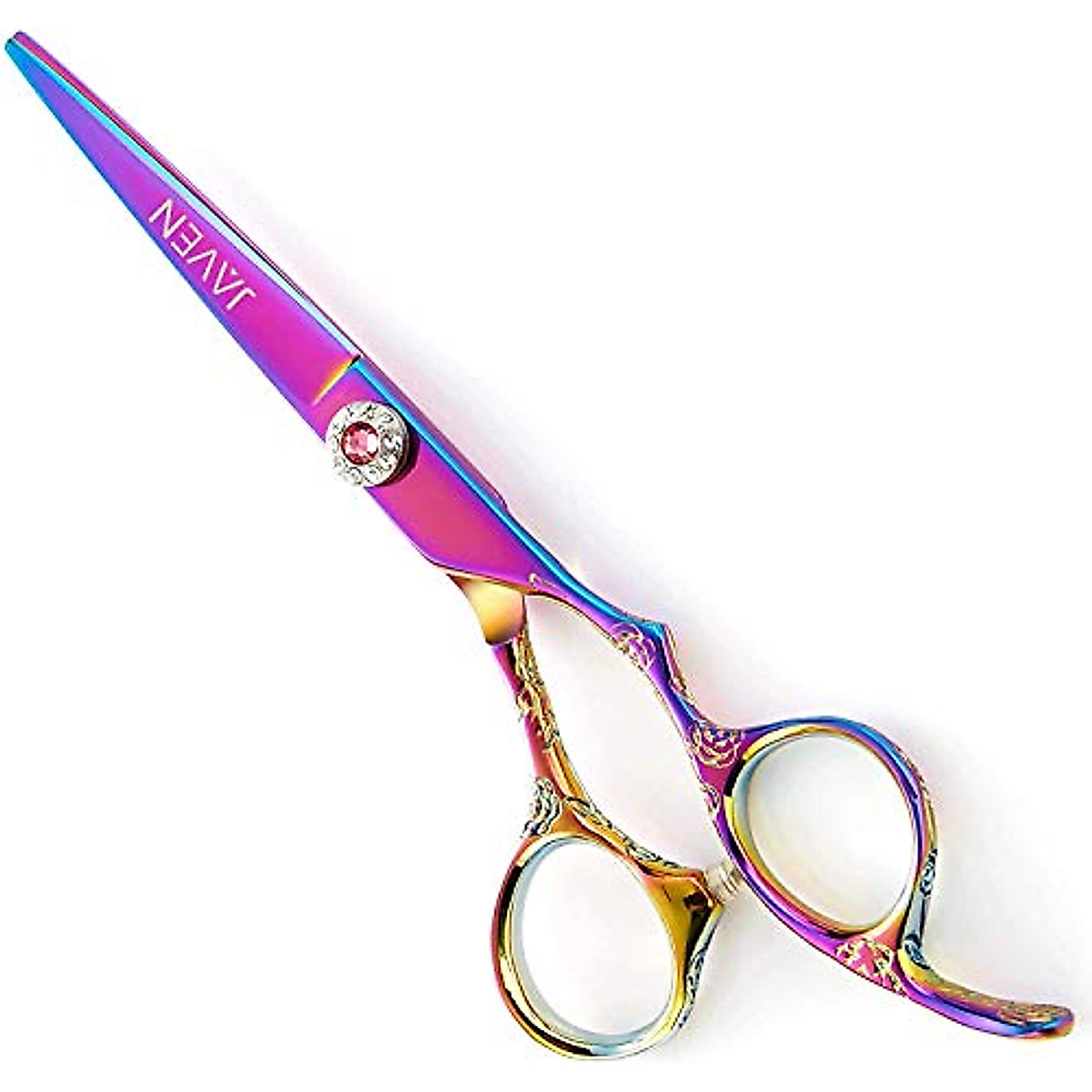 Professional Hair Cutting Shears,6 Inch Hairdressing Shears Barber Hair Scissors Edge Razor Sharp Blades Haircut Scissors for Men Women Kids Japan 440c Stainless Steel (Rainbow) (Pink)