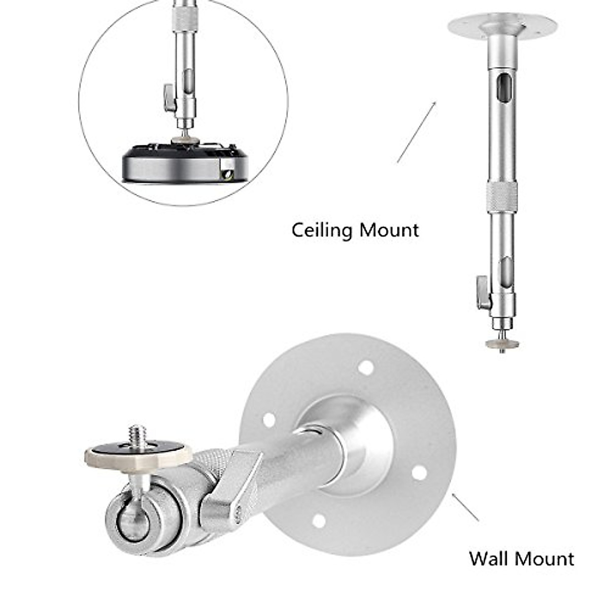 ASSOME Projector Ceiling Mount, Projector Stand, Universal Extendable Video Projector Wall Mount Bracket with Adjustable Height, 3 Screw Model