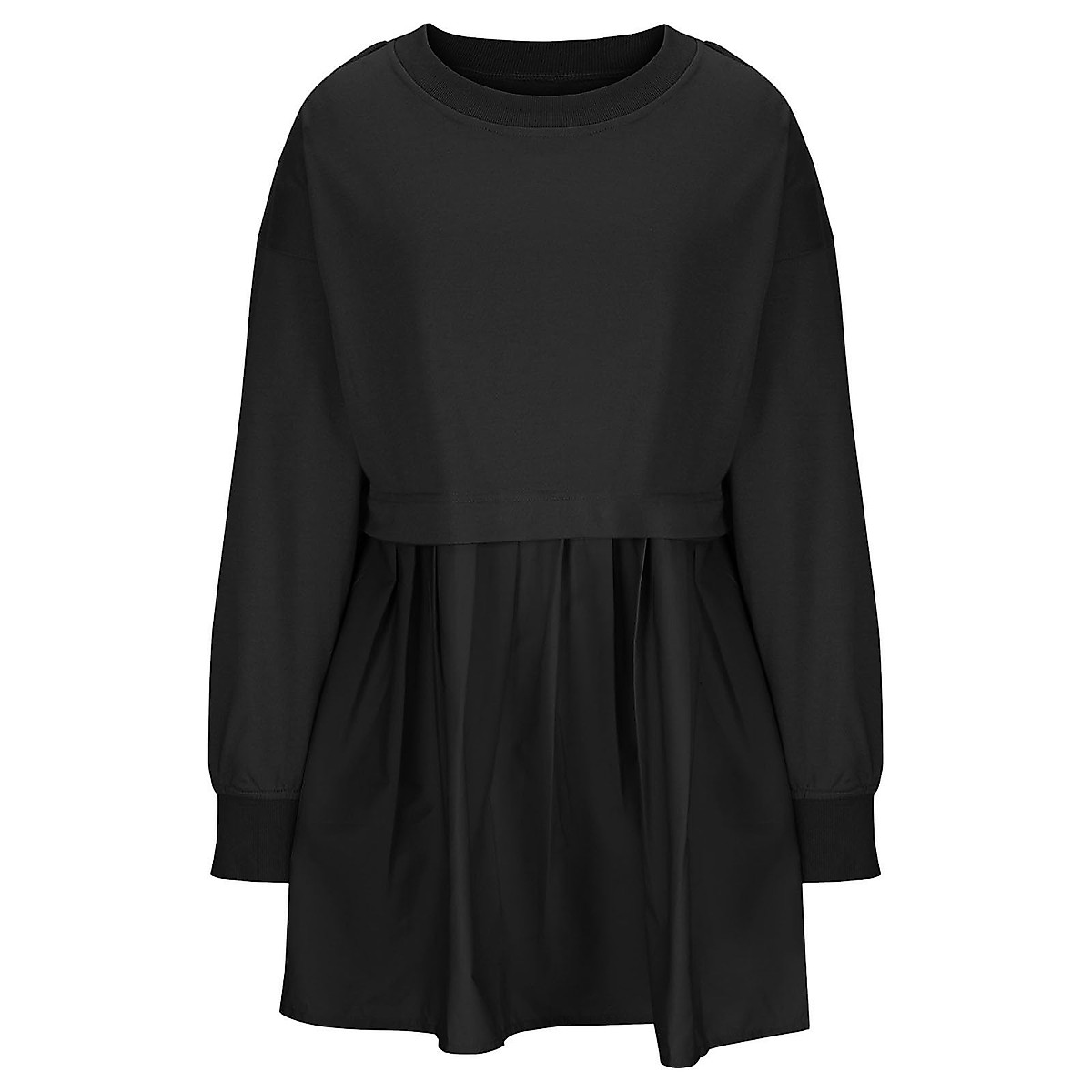 Womens Oversized Sweatshirt Dress Casual Long Sleeve Crewneck Pullover Tops Loose Short Flowy Pleated Mini Dress Prime of The Day Today only Cute Fall Outfits for Women