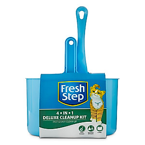 Fresh Step Starter Kit for Cats | Cat Litter Cleanup Kit with Everything Pet Parents Need for Cat and Kitten Cleanup| Cat Litter Box Deluxe Cleanup Kit