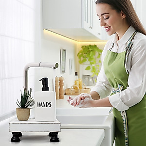 KIBAGA Decorative Wood Riser For Display - Beautiful Wooden Farmhouse Pedestal Stand Uniquely Displays Your Decorations - The Perfect Display Tray for Your Home and Kitchen Decor