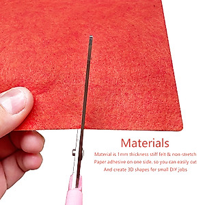 Jtnohx Self Adhesive Felt Sheets, 8x12 Inches Felt with Self Adhesive Backing, 40 Colors Pack Sticky Felt Fabric for Craft, Adhesive Felt Square for Drawer Liner