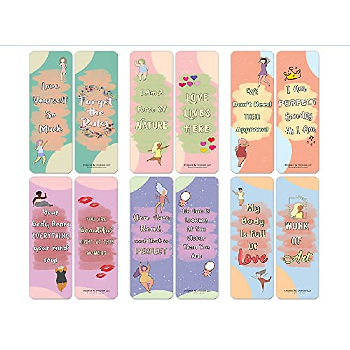 Creanoso Body Positivity for Women Bookmarks Series 2 (60-Pack) - Premium Quality Bulk Buy Value Savers Home Supplies