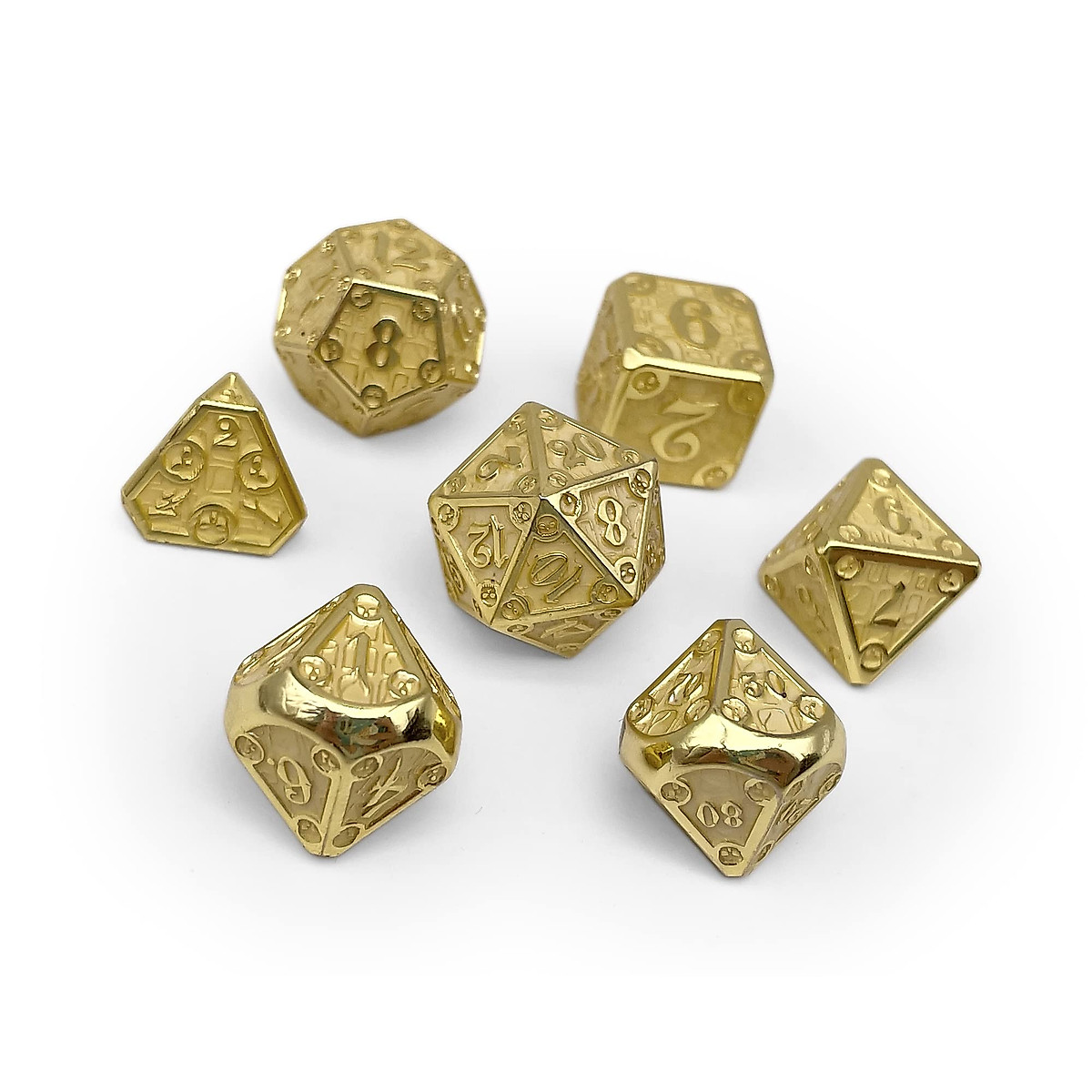 Norse Foundry Dungeon Delve Metal Dice Set - Forge Your Adventure: Premium Zinc Alloy D20 Dice Set - Complete Set for TTRPG - Boost Your Gaming Experience with Metal Dice