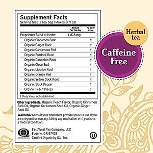 Yogi Tea - Peach DeTox Tea (6 Pack) - Healthy Cleansing Formula with Traditional Ayurvedic Herbs - Caffeine Free - 96 Organic Herbal Tea Bags