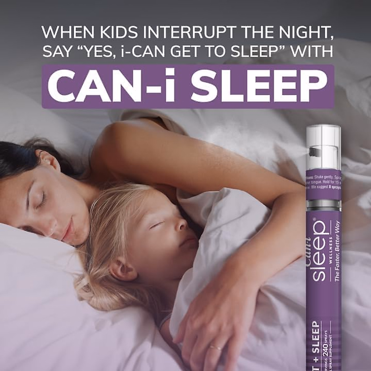 Sleep Fast & Longer - Vitamin Spray Can I Sleep Natural Sleep Aid with Melatonin, GABA, & 5-HTP - Nighttime Liquid Melatonin Spray - Advanced Multivitamin for Adults by Can-i Wellness