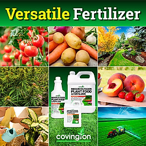 Plant Food & Fertilizer Liquid Concentrate – 8 Oz. Organic Liquid Fertilizer for Vegetables, Fruits, Flowers, and Trees – Year-Round Indoor or Outdoor Organic Plant Fertilizer by Covington Naturals