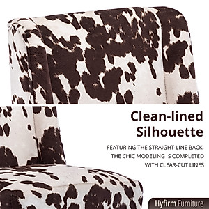 LAZREAL Home Office Desk Chair with Wheels, Modern Rolling Task Chair for Bedroom/Computer/Studing/Small Spaces, Teen Girls Comfy Fabric Armless Desk Chair, Cow