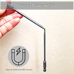 Hex Bit Set 4in1, SKZIRI Hex Head 1.5, 2.0 2.5 3.0mm Allen Wrench Drill Bit Set 1/4" Hex Shank 3inch Long Screwdrivers Bit for RC Repair Electric Screwgun/Power Drill RC Hobby Tool Kit