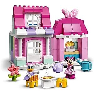 LEGO DUPLO Disney Minnie’s House and Café 10942 Dollhouse Building Toy for Kids with Minnie Mouse and Daisy Duck; New 2021 (91 Pieces)