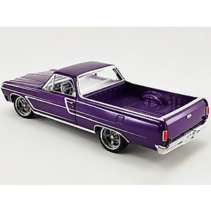 1965 Chevy El Camino SS Custom Cruiser Purple Met w/White Graphics Limited Edition to 678 Pieces Worldwide 1/18 Diecast Model Car by Acme A1805413