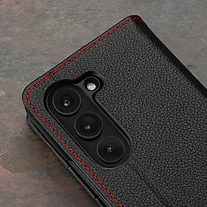 TORRO Phone Case Compatible with Samsung Galaxy Z Fold5 – Premium Leather Wallet Case with Stand Function and Card Slots (Black)