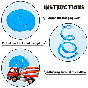 WERNNSAI Construction Hanging Swirls -24 PCS Construction Party Decorations Construction Zone Party Ceiling Swirls Dump Truck Foil Wall Ceiling Streamers for Boys Baby Shower Birthday Party Supplies