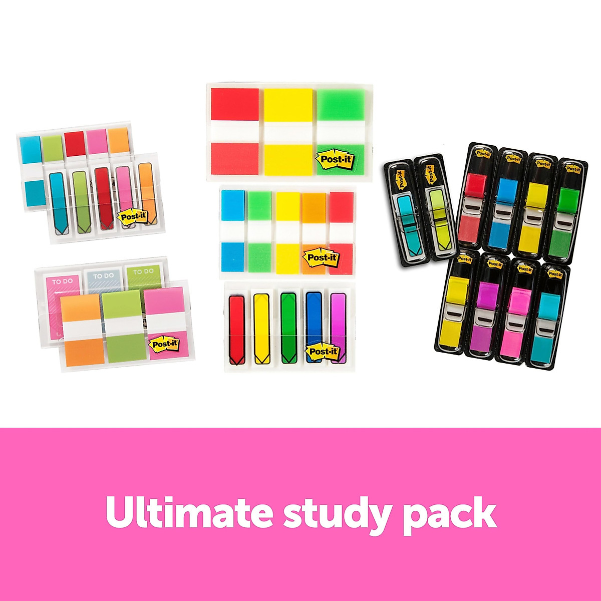 Post-it Flags and Tabs Value Pack, Ultimate Business and Study Pack, 956 Various Flags for Organization (683-AVP-SIOC)
