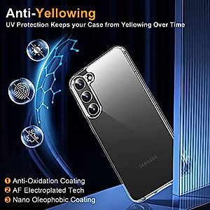 teloxy Crystal Clear Designed for Samsung Galaxy S23 Plus Case,[Anti-Yellowing][Military Drop Protection] Shockproof Protective Cover Slim Thin Phone Case for Galaxy S23 Plus 6.6''- Clear
