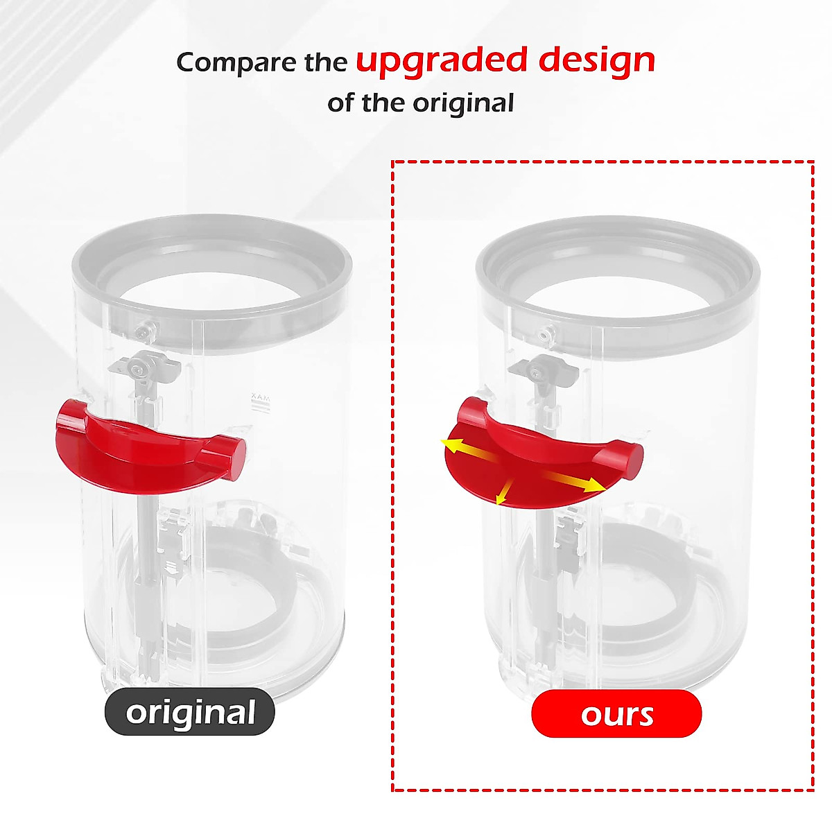 Upgraded Dust Bin Trigger Switch Compatible with Dyson V10 V11 V15 Gen5 Vacuum Cleaner, Release Bin Handle/Dirt Cup Opening Handle/Dust Box Opeaning Switch Button Replacement Parts