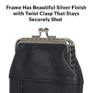 Skyway Kendrick Leather Cigarette Case with Lighter Pouch Pack Holder 100's 120's - Black