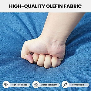 Belord Outdoor Furniture 3-Seater Rattan Sofa Patio Wicker Sofa Couch Furniture Set with Washable Cushions