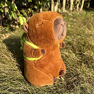 9Inches Capybara Stuffed Animal with Turtle Backpack Capybara Plush Toy Soft Capybara Plushies Pillow for Boys Girls Kids