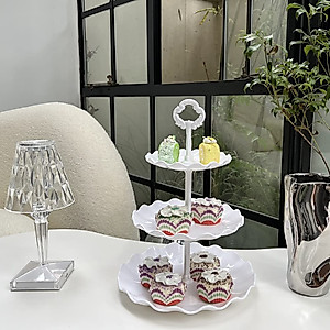 5 Pcs 3 Tier Cupcake Stand Set, Dessert Table Display Set with 2X Small 3-Tier Cupcake Stands + 3X Appetizer Trays Perfect for Wedding Baby Shower Home Birthday Tea Party Decoration