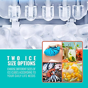WANAI Ice Makers Countertop, Self-Cleaning Function, 26Lbs/ 8Mins/ 24Hrs 2 Size Ice, Portable Ice Cube Maker Machine with Ice Scoop & Basket