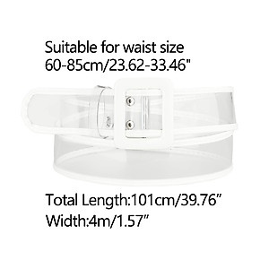 Allegra K Womens Clear Waist Belt Plus Size Skinny Belts for Jeans Dresses 60-85cm/23.62-33.46" White