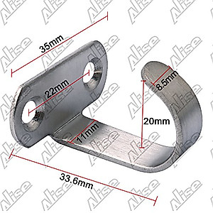 Alise X2208-12P Stainless Steel Ceiling Hook Towel/Robe Clothes Hook for Closet Top Bathroom Kitchen Cabinet Garage Utility Heavy Duty Screw Mounted,Brushed (12 Pack)